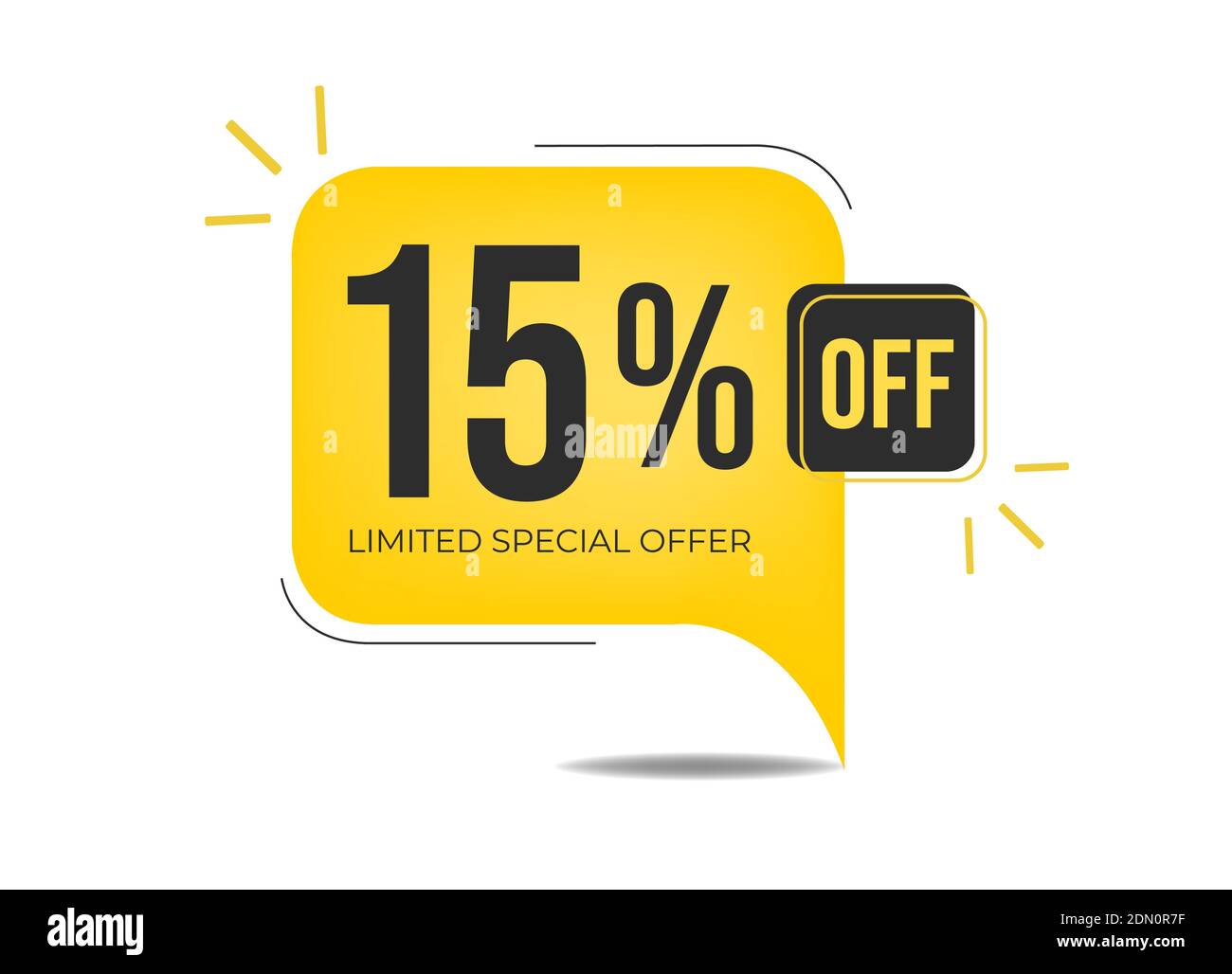 15 percent off limited special offer. Banner with fifteen percent ...