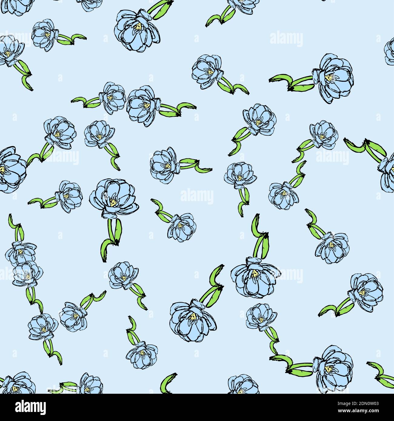Hand drawn flower. Seamless pattern. Vector Illustration. EPS10 Stock ...