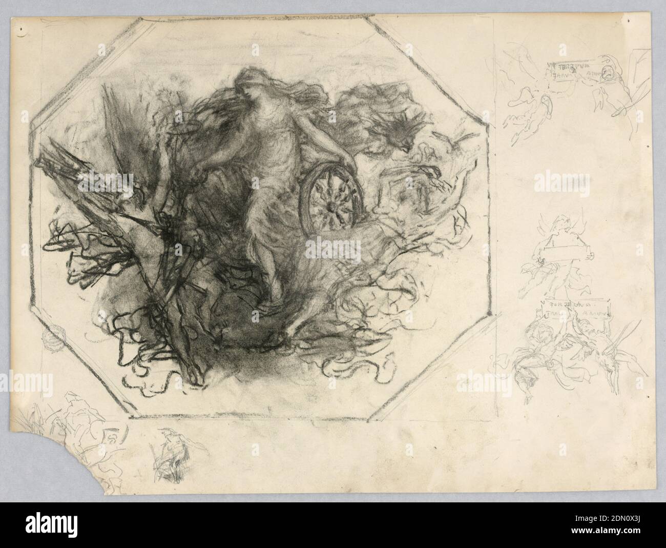 Fortuna, Francis Augustus Lathrop, American, 1849 - 1909, Charcoal and ...