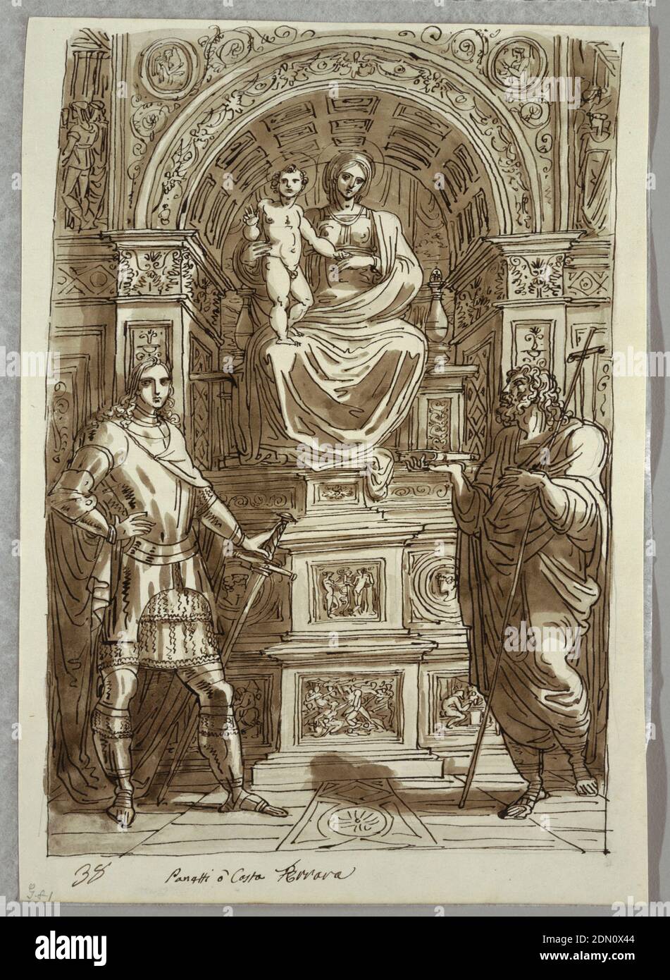 The Madonna and Child Enthroned with Saints; Study after Panetti or ...