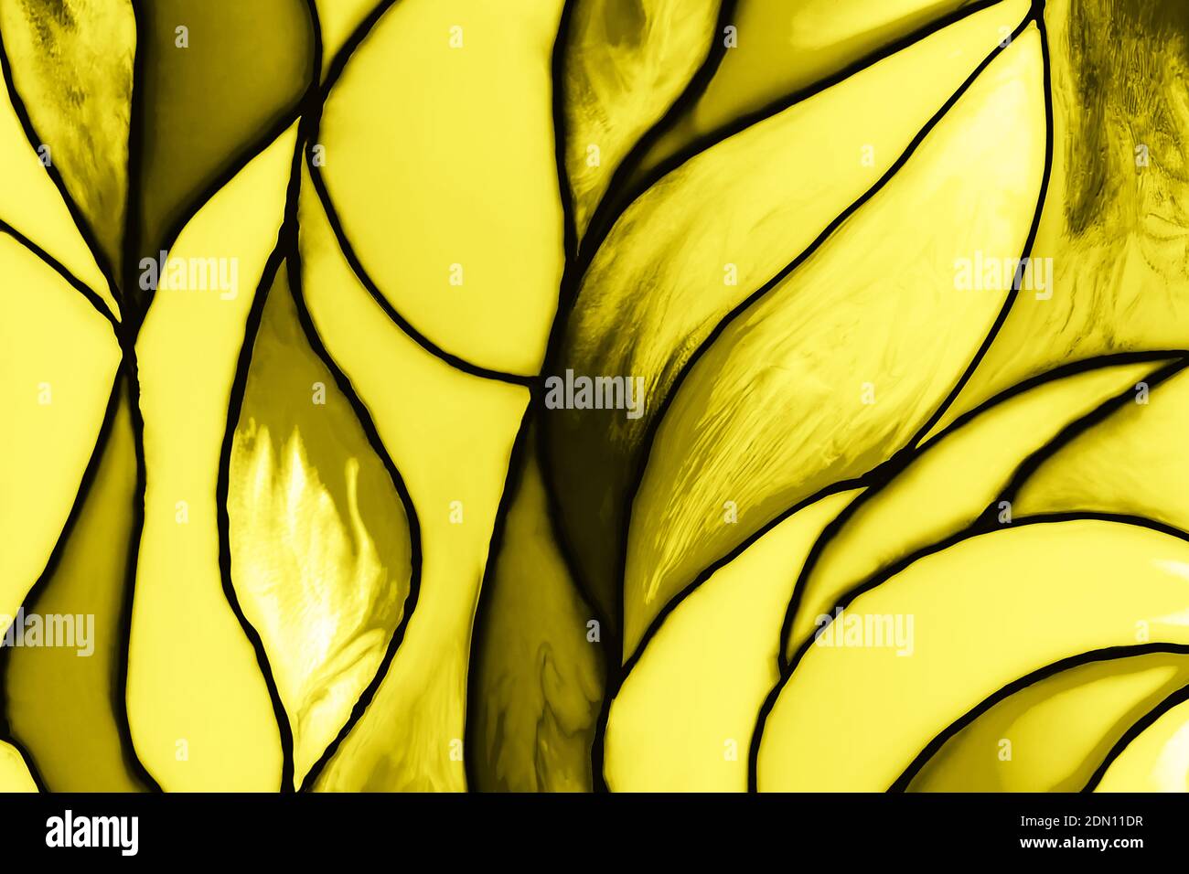 Photo of a small fragment of a beautiful stained glass toned in trendy ...