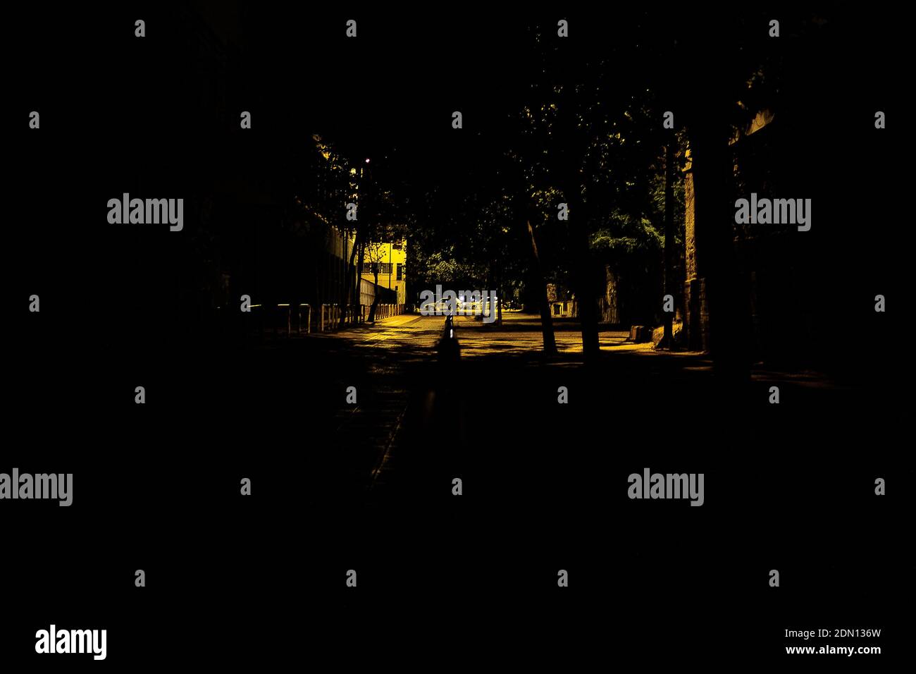 Athens, Greece - April 25, 2018: Sidewalk in the night Stock Photo - Alamy