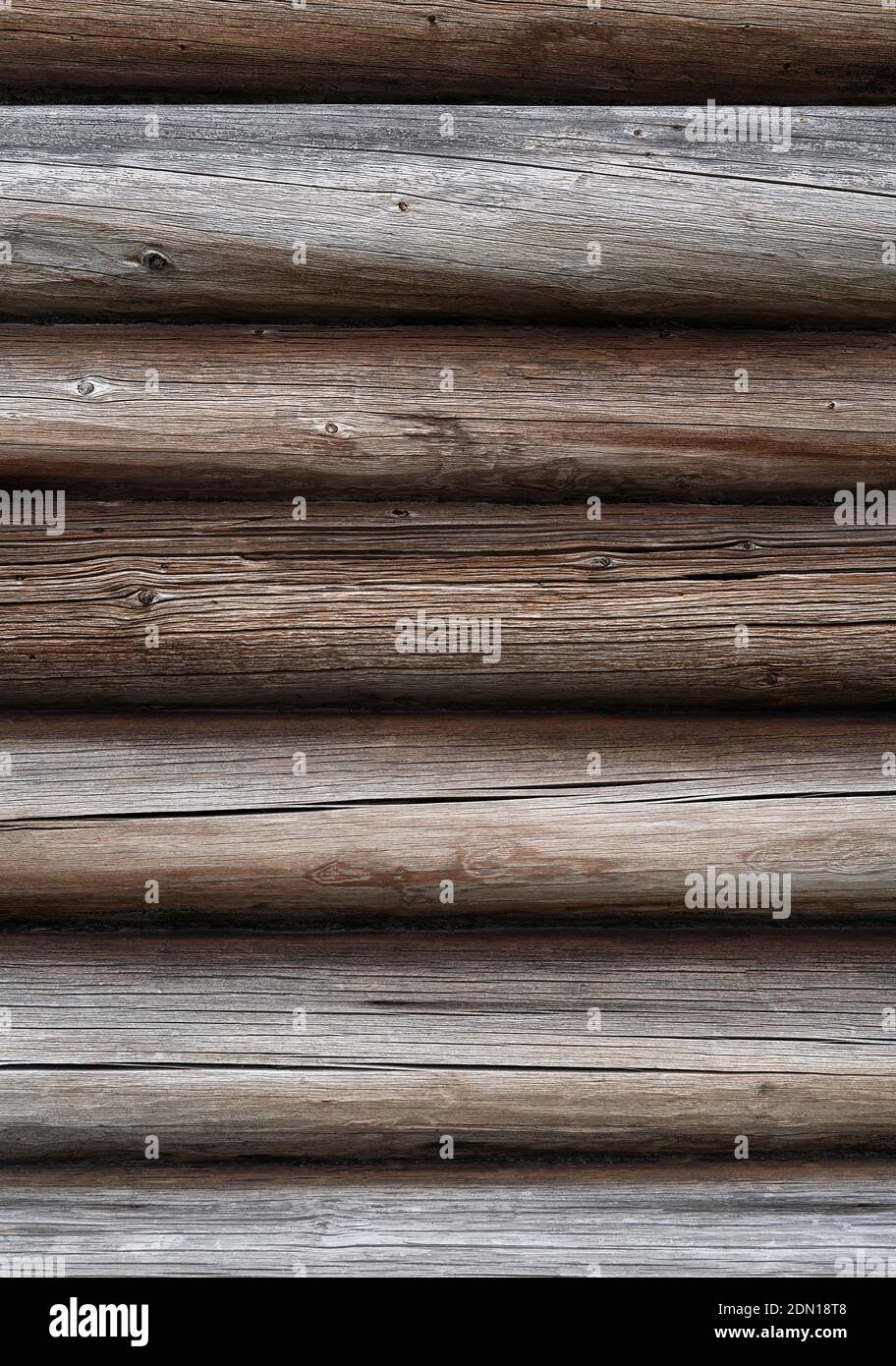 Rustic old wooden logs texture natural background. Dark wood background ...