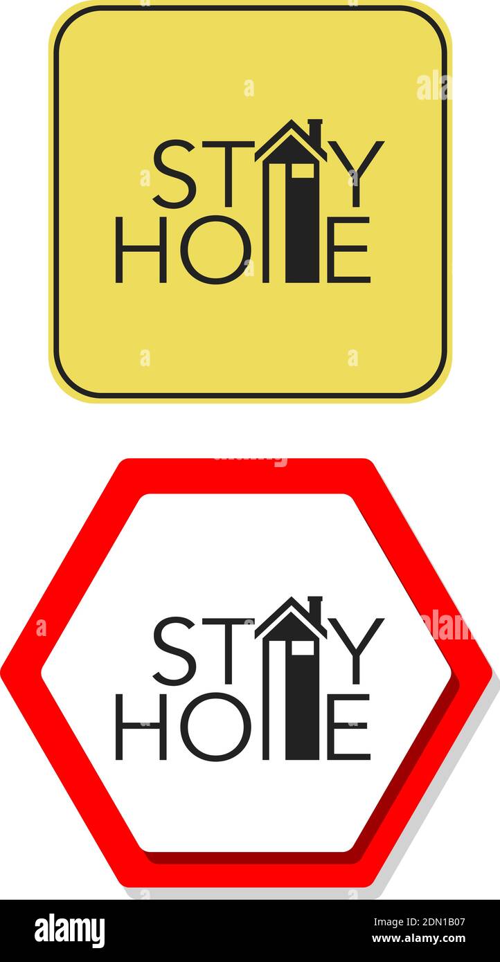 Stay home sign. Flat style. Isolate on white background Stock Vector ...