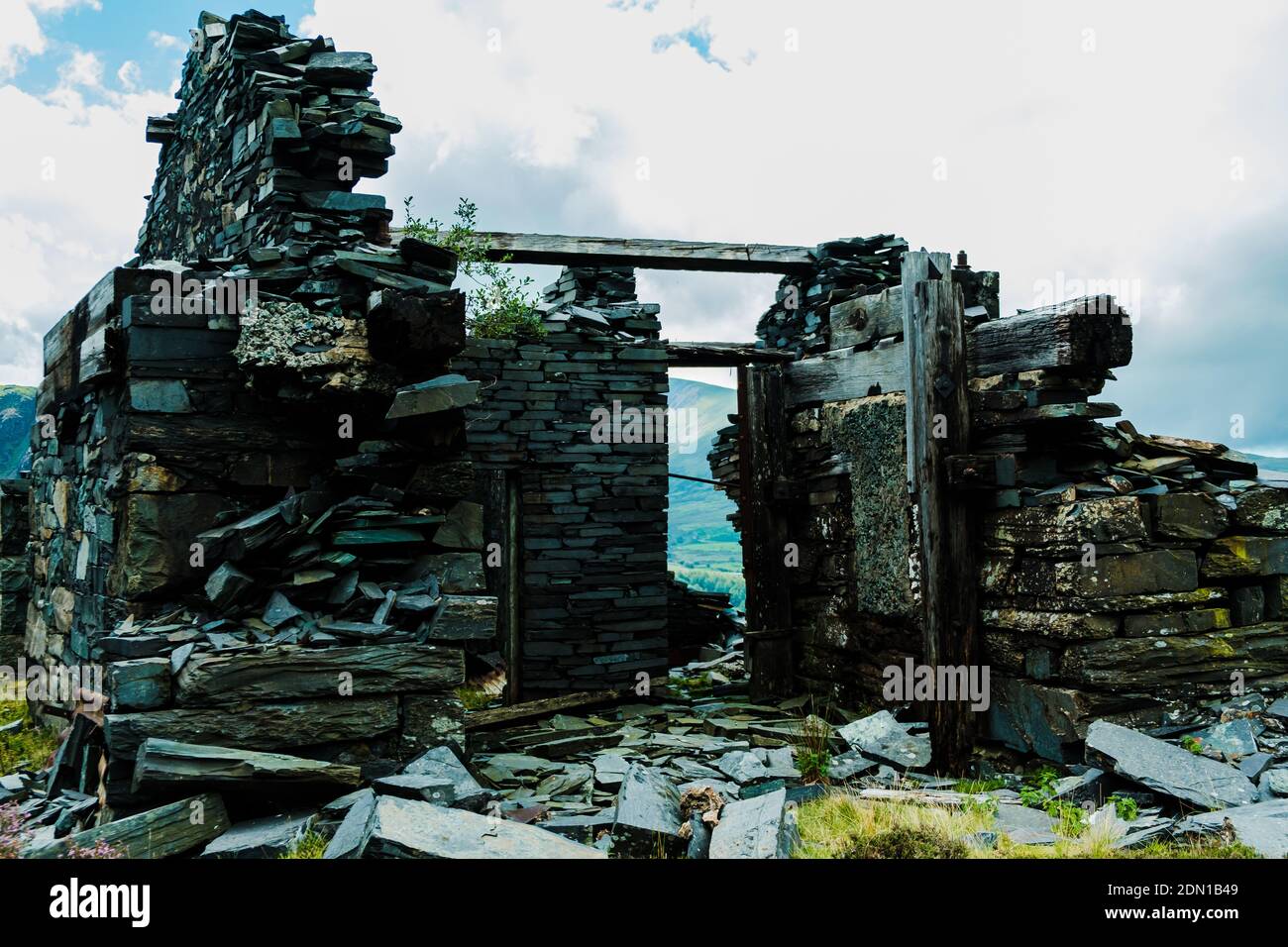 A stone-made building with completely ruined exterior walls Stock Photo ...