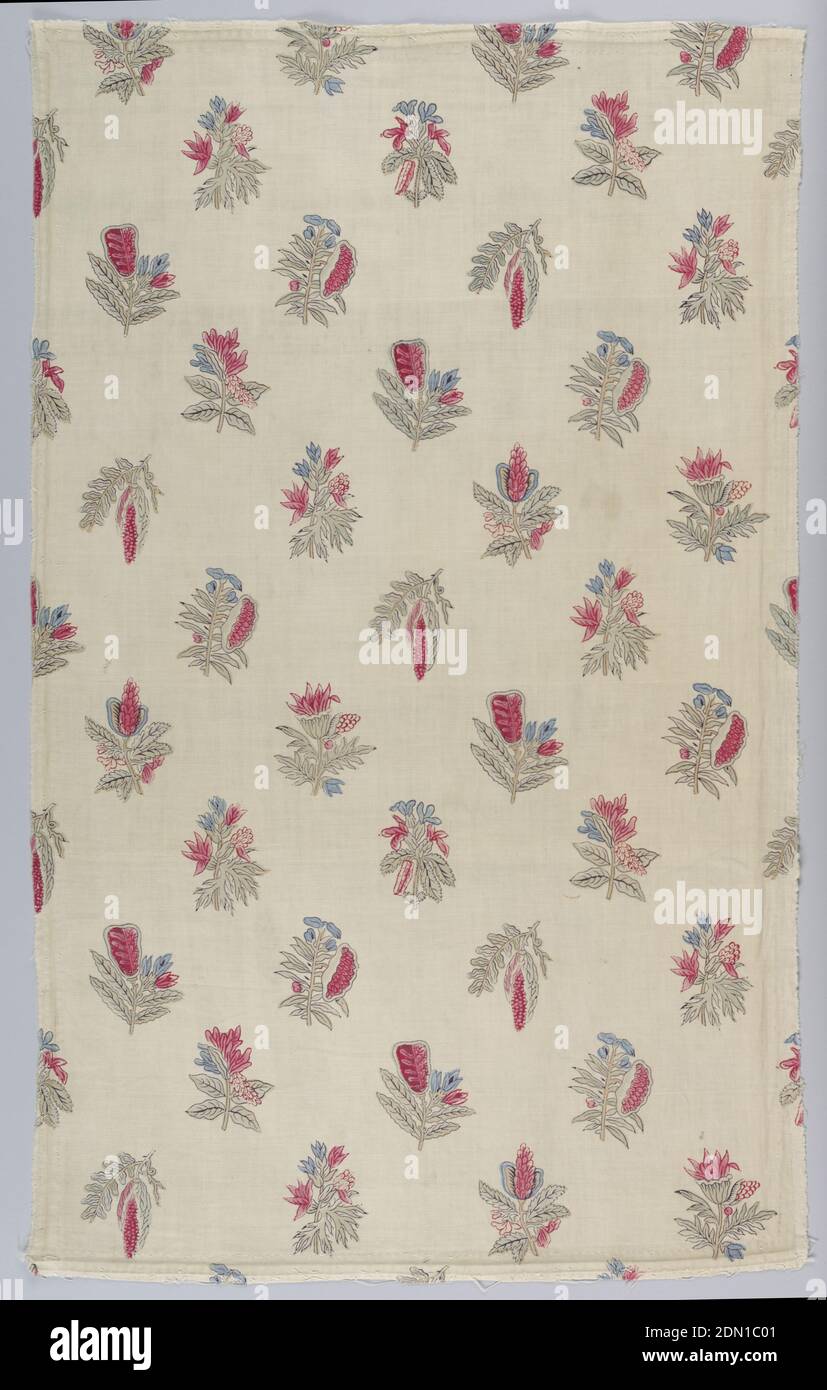 Textile, Medium: cotton Technique: block printed on plain weave, Heavy ...