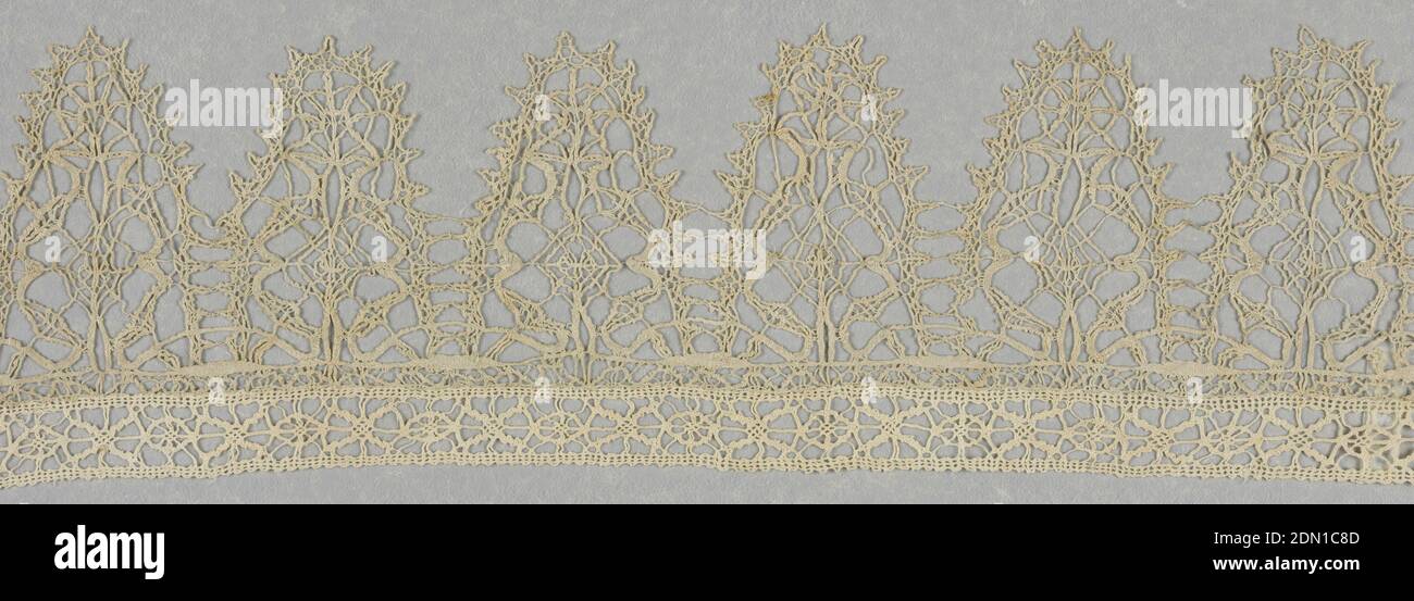 Border, Medium: linen Technique: bobbin lace, continuous braid-like ...