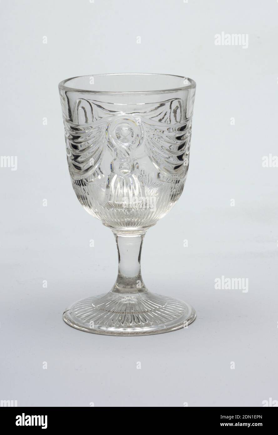 Lincoln Drape, Pressed glass, Swag and tassel pattern on goblet., mid ...