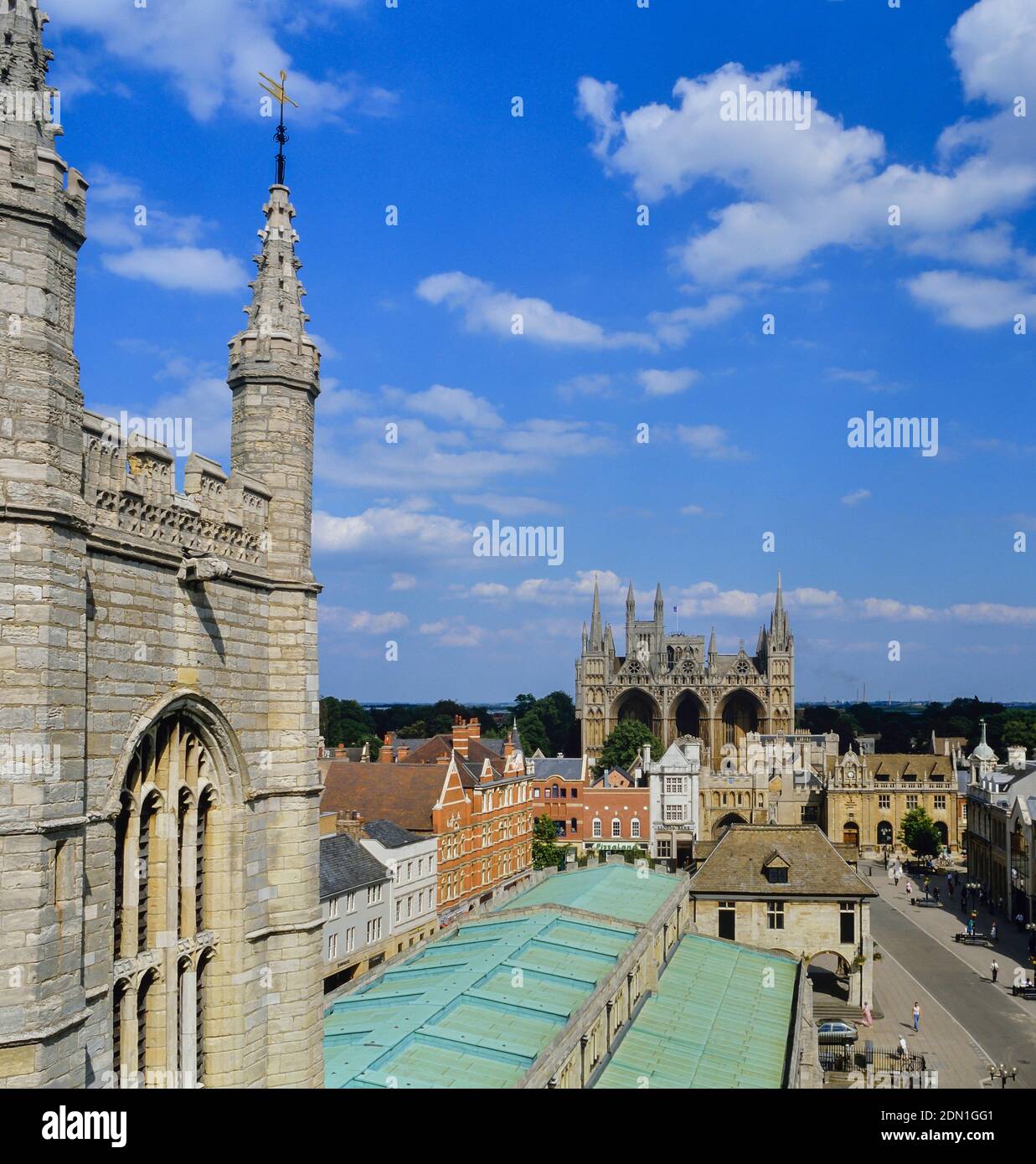 Aerial view of Peterborough Cathedral, St John The Baptist Church ...