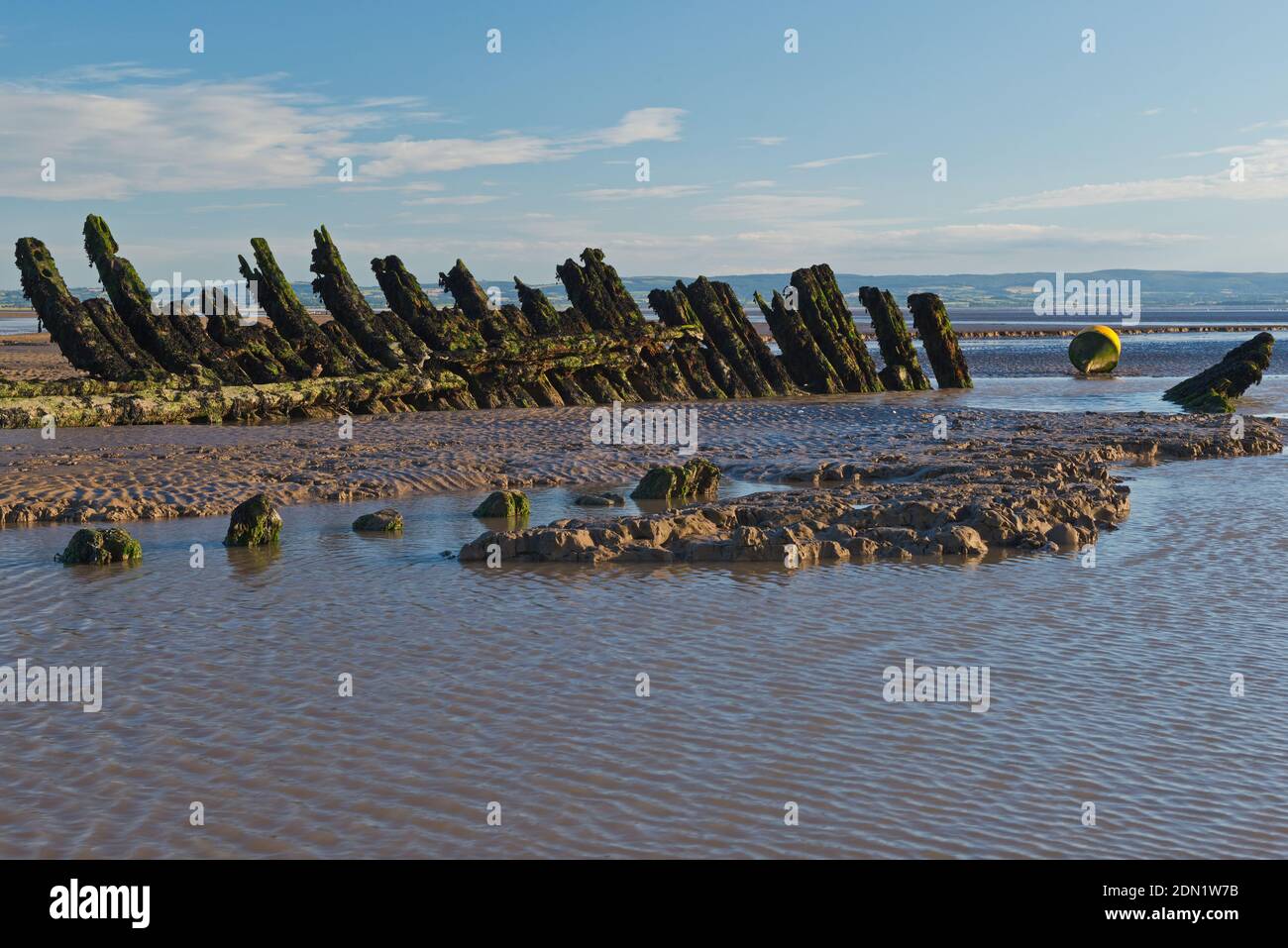 The wooden remains of the wreck of the Norwegian barque SS Nornen (1897 ...