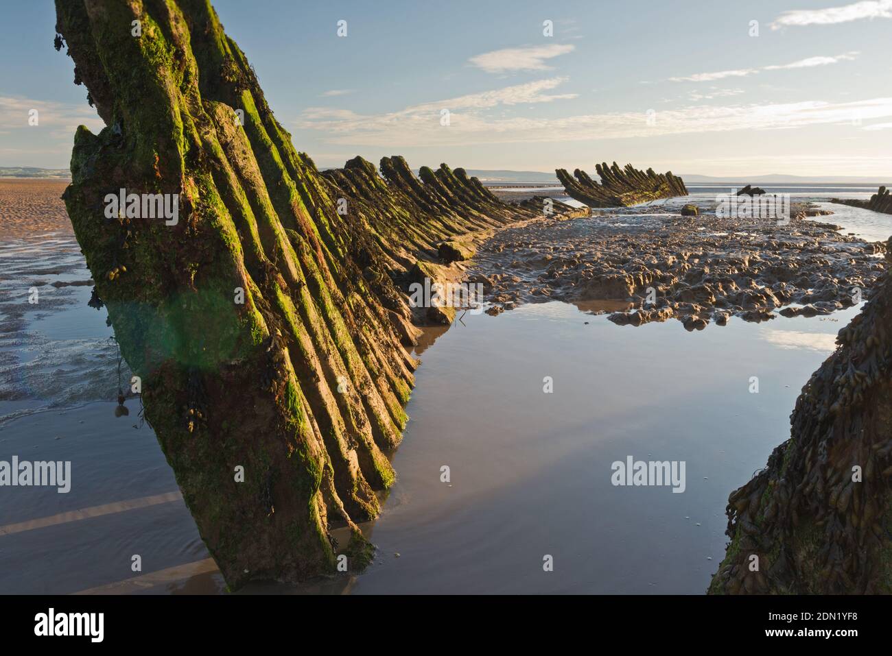The wooden remains of the wreck of the Norwegian barque SS Nornen (1897 ...