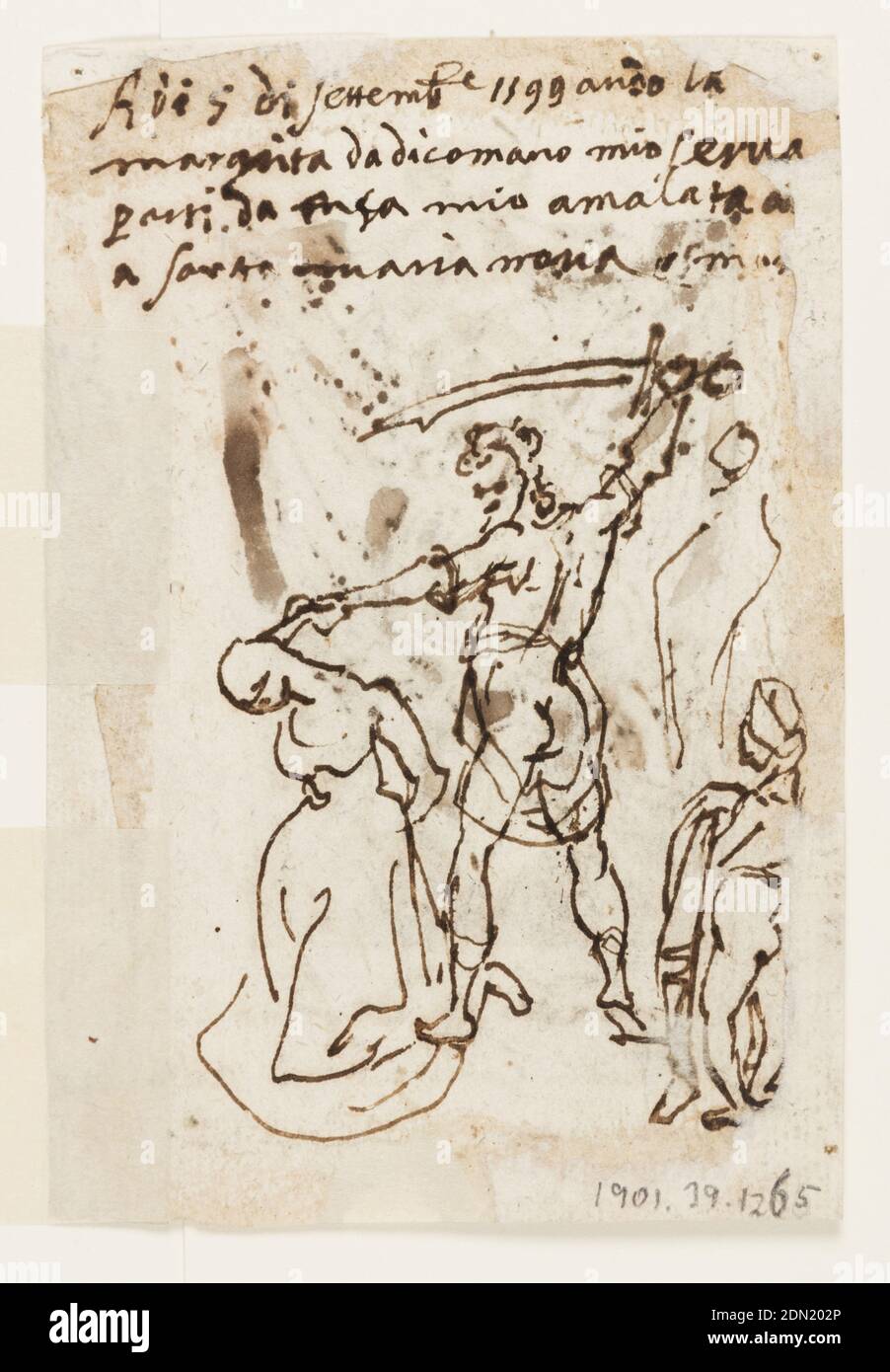 Page of a Sketchbook: Military Trophy, Jan van der Straet, called ...