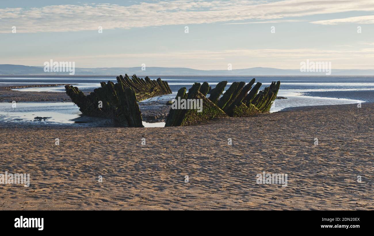 The wooden remains of the wreck of the Norwegian barque SS Nornen (1897 ...