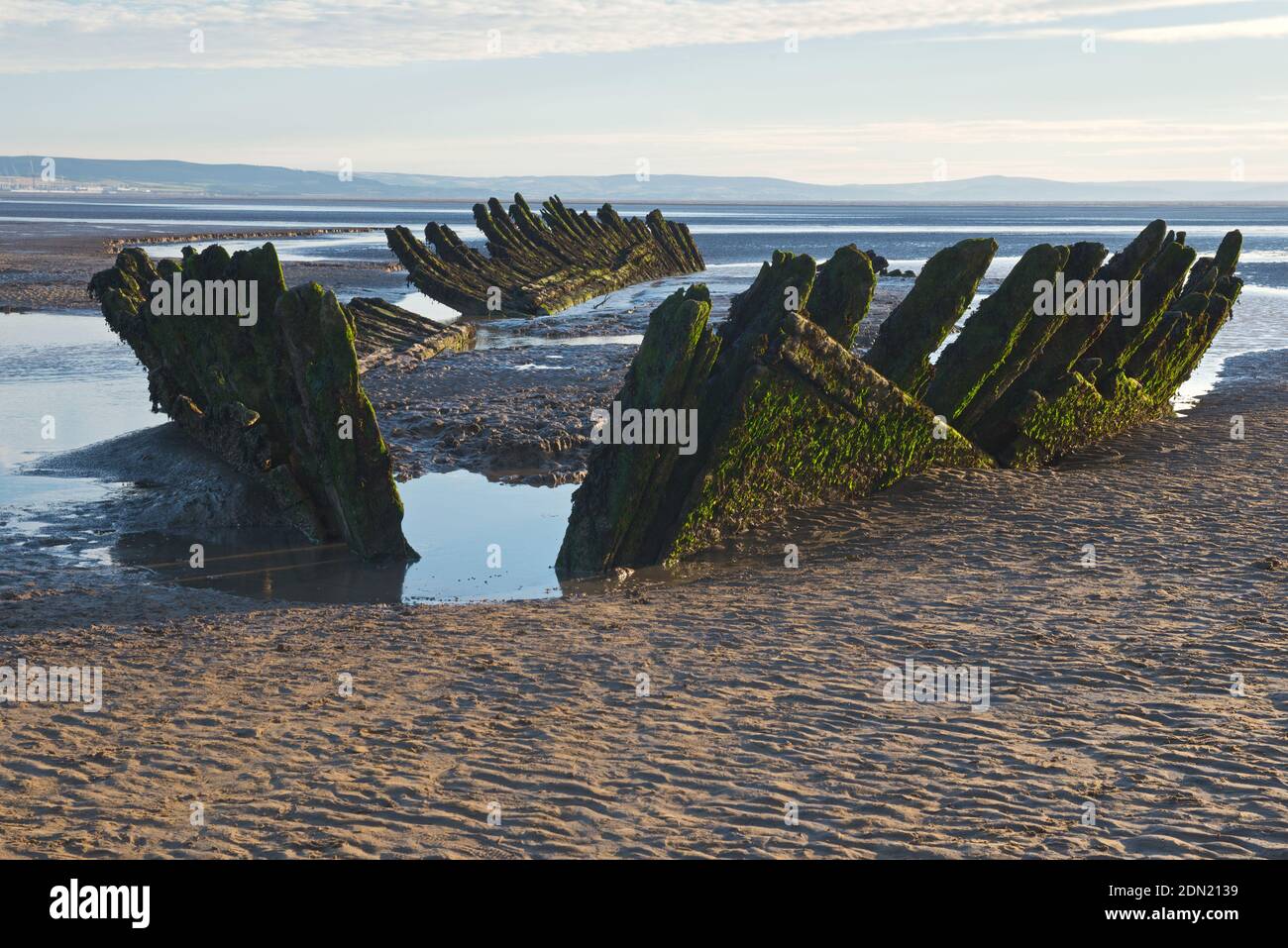 The wooden remains of the wreck of the Norwegian barque SS Nornen (1897 ...