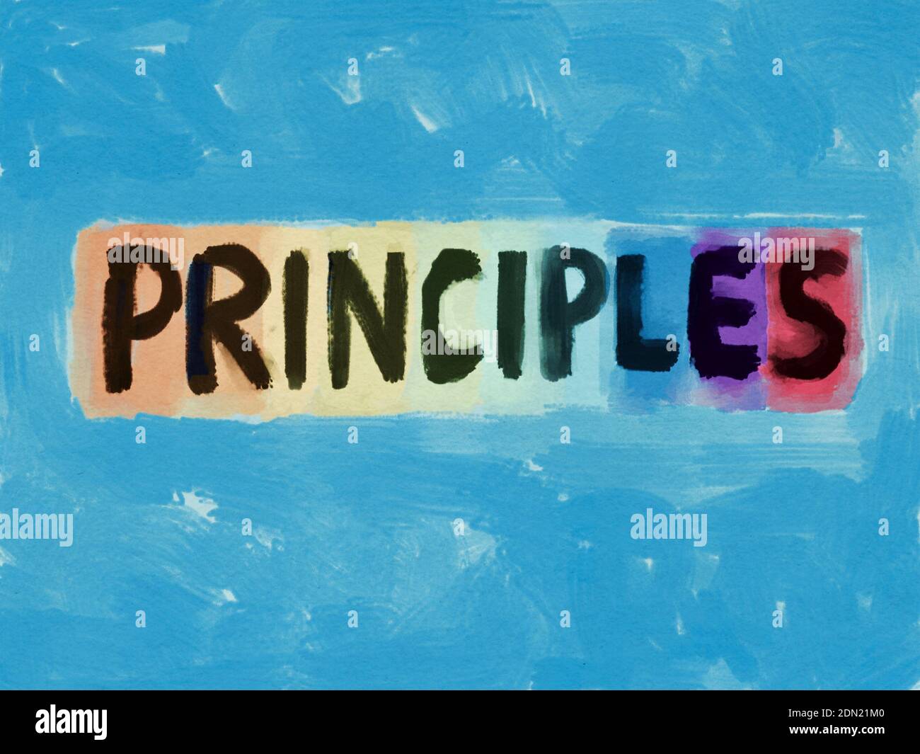 principles concept word hand painted texture Stock Photo - Alamy