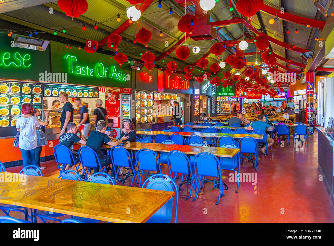 PERTH, AUSTRALIA, JANUARY 18, 2020: Asian food court in Perth ...