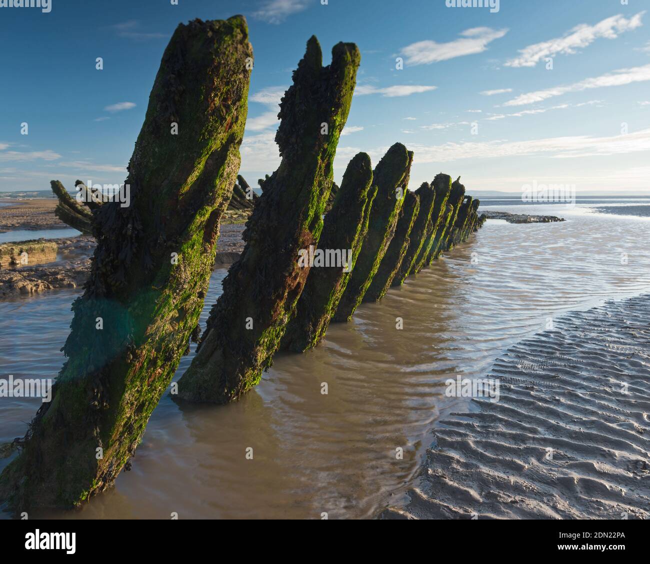 The wooden remains of the wreck of the Norwegian barque SS Nornen (1897 ...