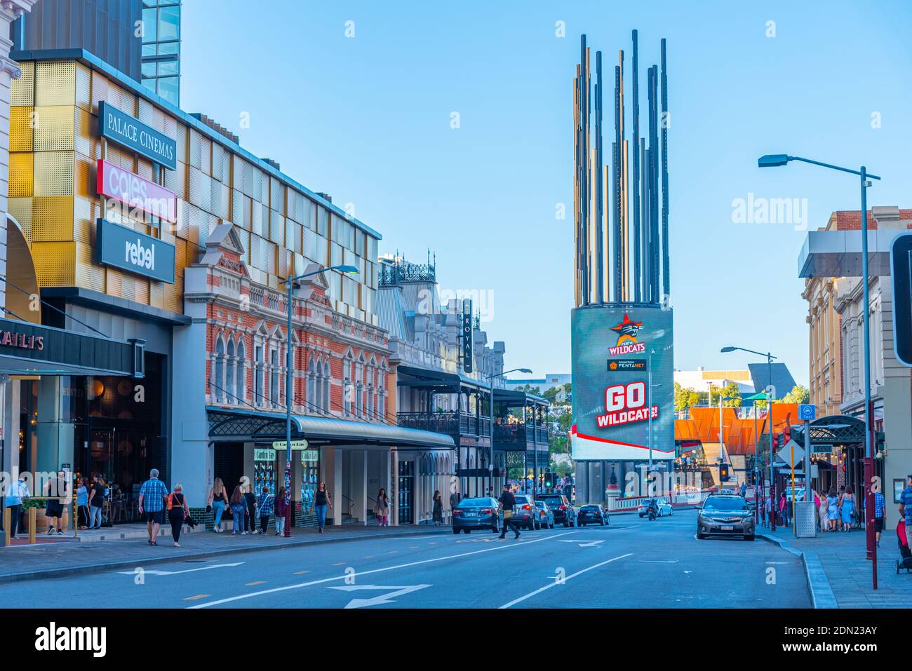 PERTH, AUSTRALIA, JANUARY 18, 2020: Perth Digital tower at the end of ...