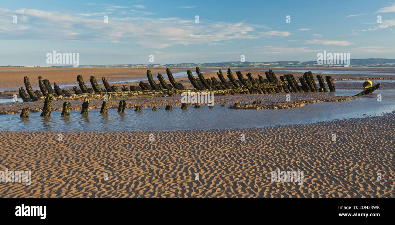 The wooden remains of the wreck of the Norwegian barque SS Nornen (1897 ...