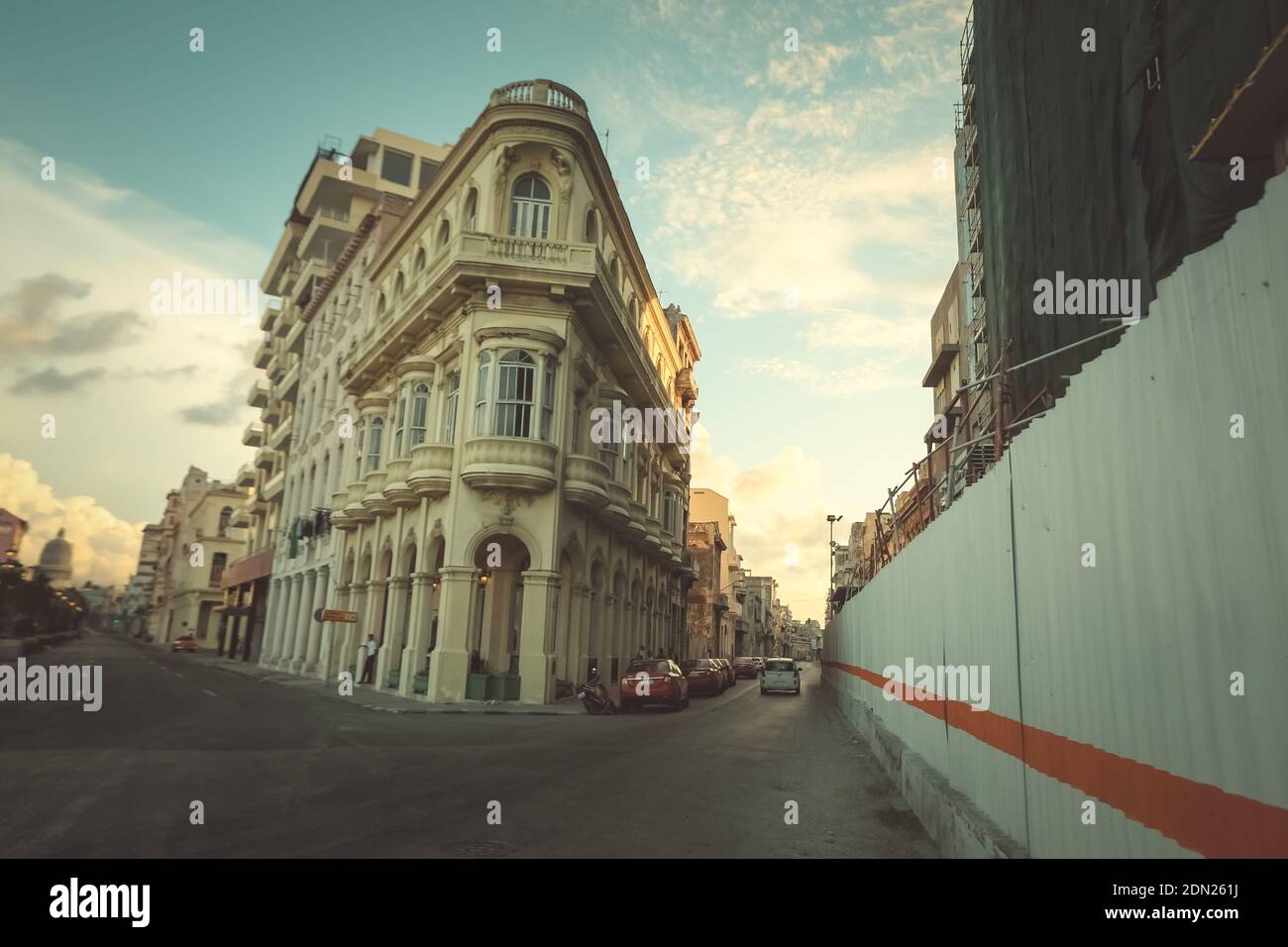Havana, Cuba alley and Capitolio Stock Photo - Alamy