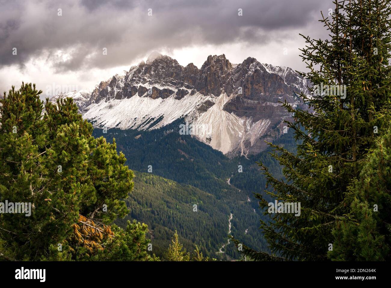 dolomites mountains with snow in spring Stock Photo - Alamy