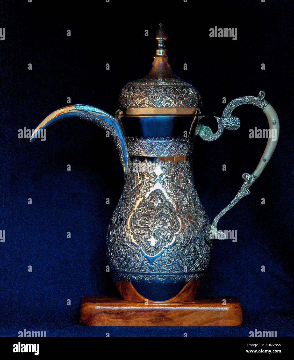 Kuwaiti Engraved Silver Coffee Pot. Purchased in Kuwait, 1968 Stock ...