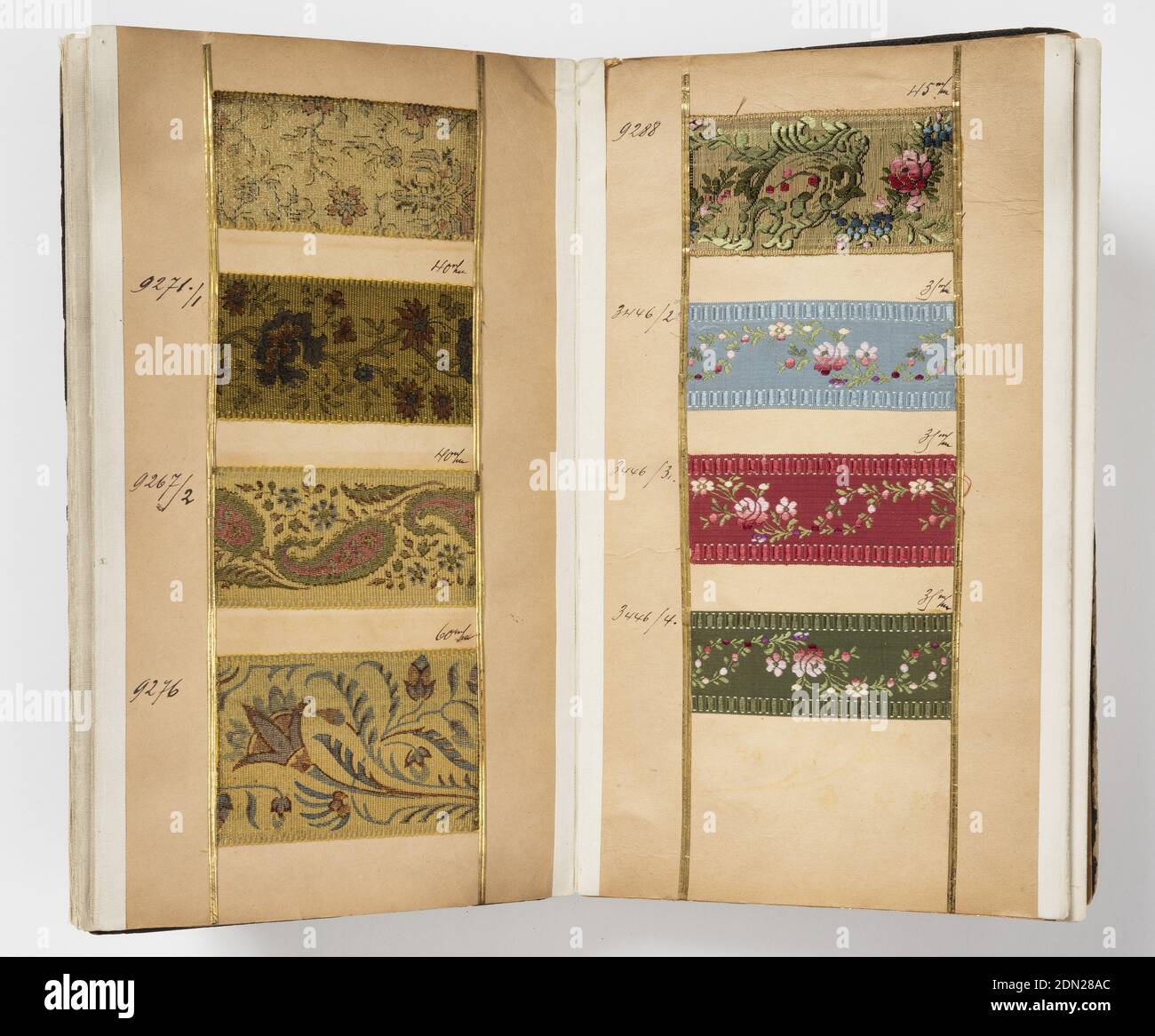 Sample book, Medium: paper, cardboard, silk, metal-wrapped silk cord ...