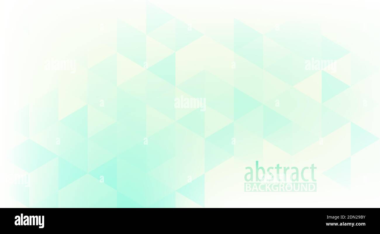 Abstract pale light mint background textured by aquamarine triangles ...