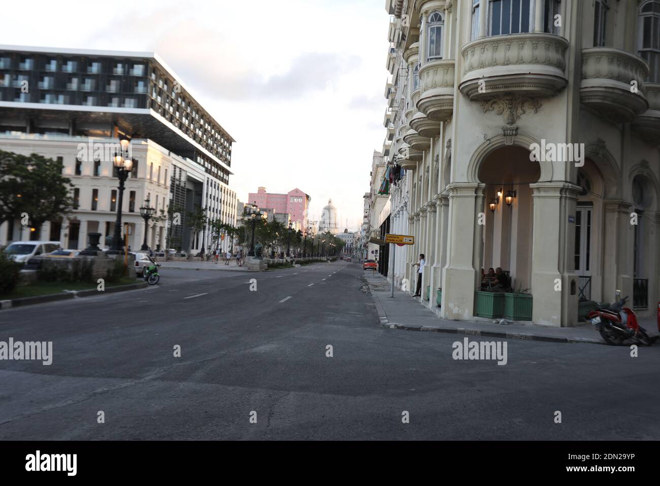 Havana, Cuba alley and Capitolio Stock Photo - Alamy