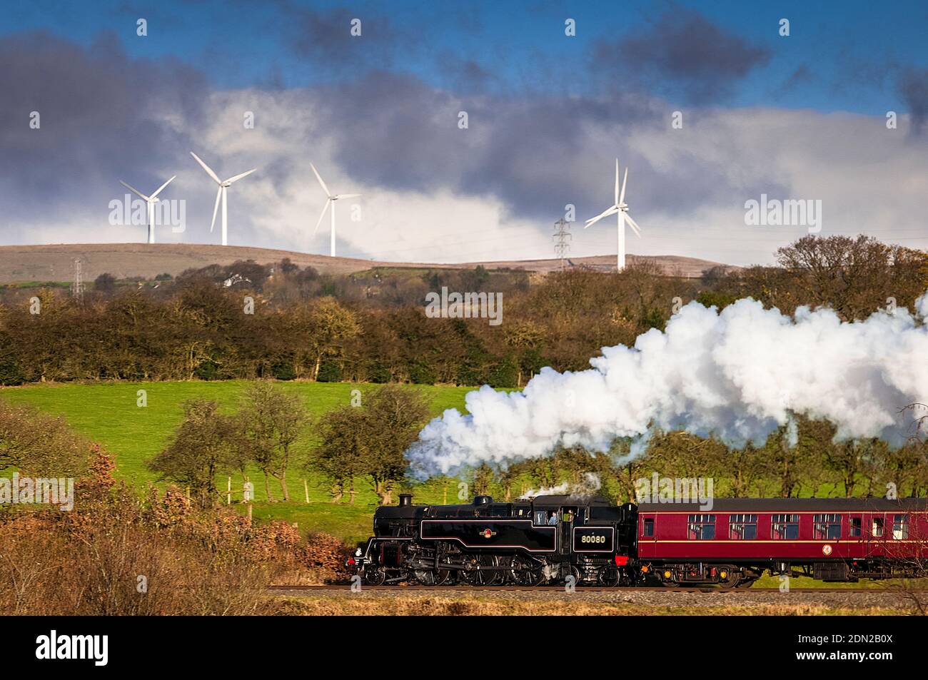 Princess Elizabeth class tank engine no. 80080 at speed in Burrs ...