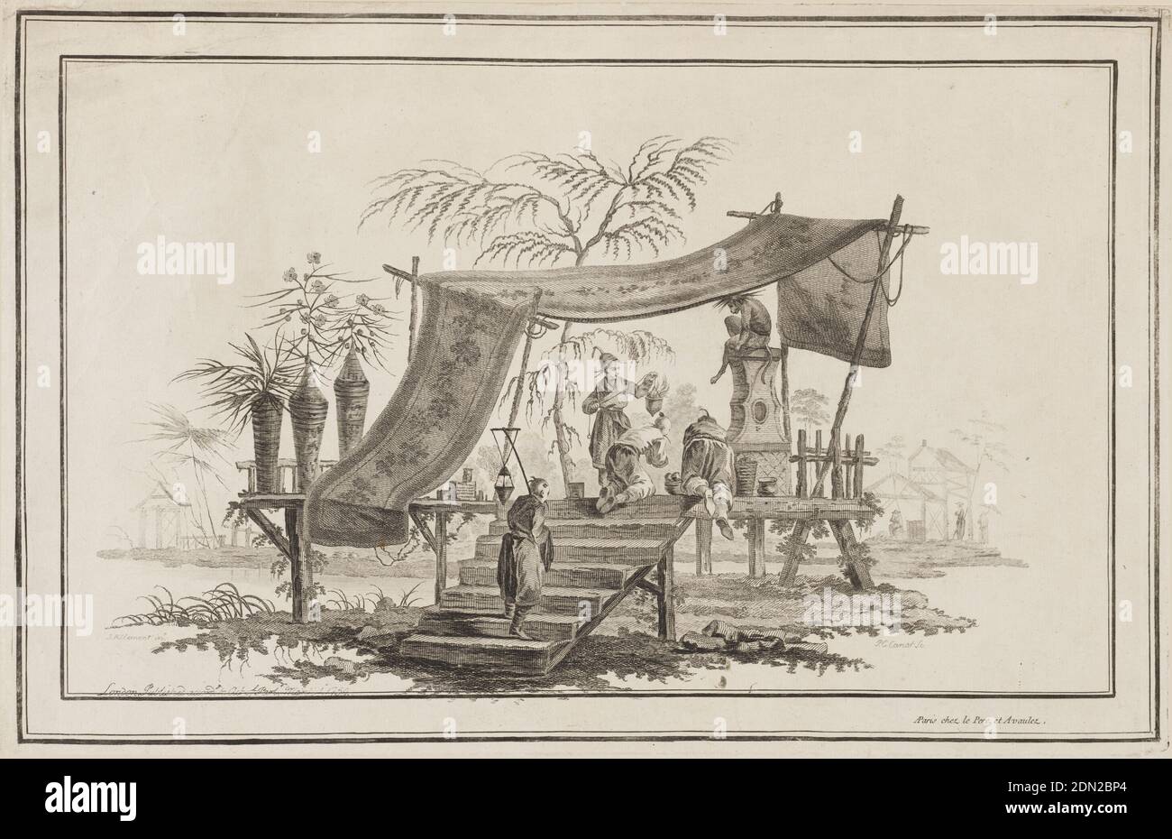 Figures Climbing Up Stairs to Altar, Jean-Baptiste Pillement, French ...