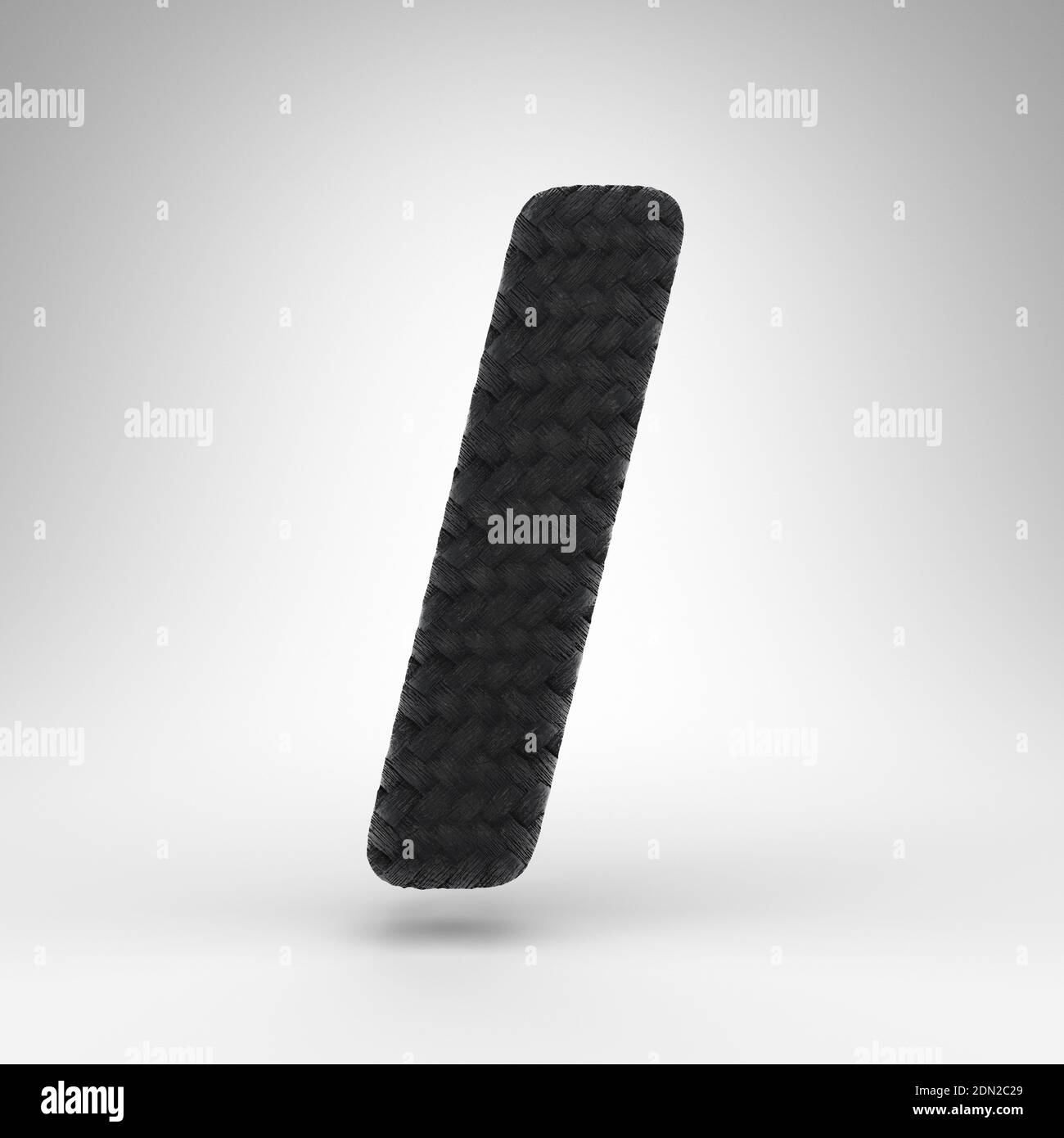 Forward slash symbol on white background. Black carbon fiber 3D ...