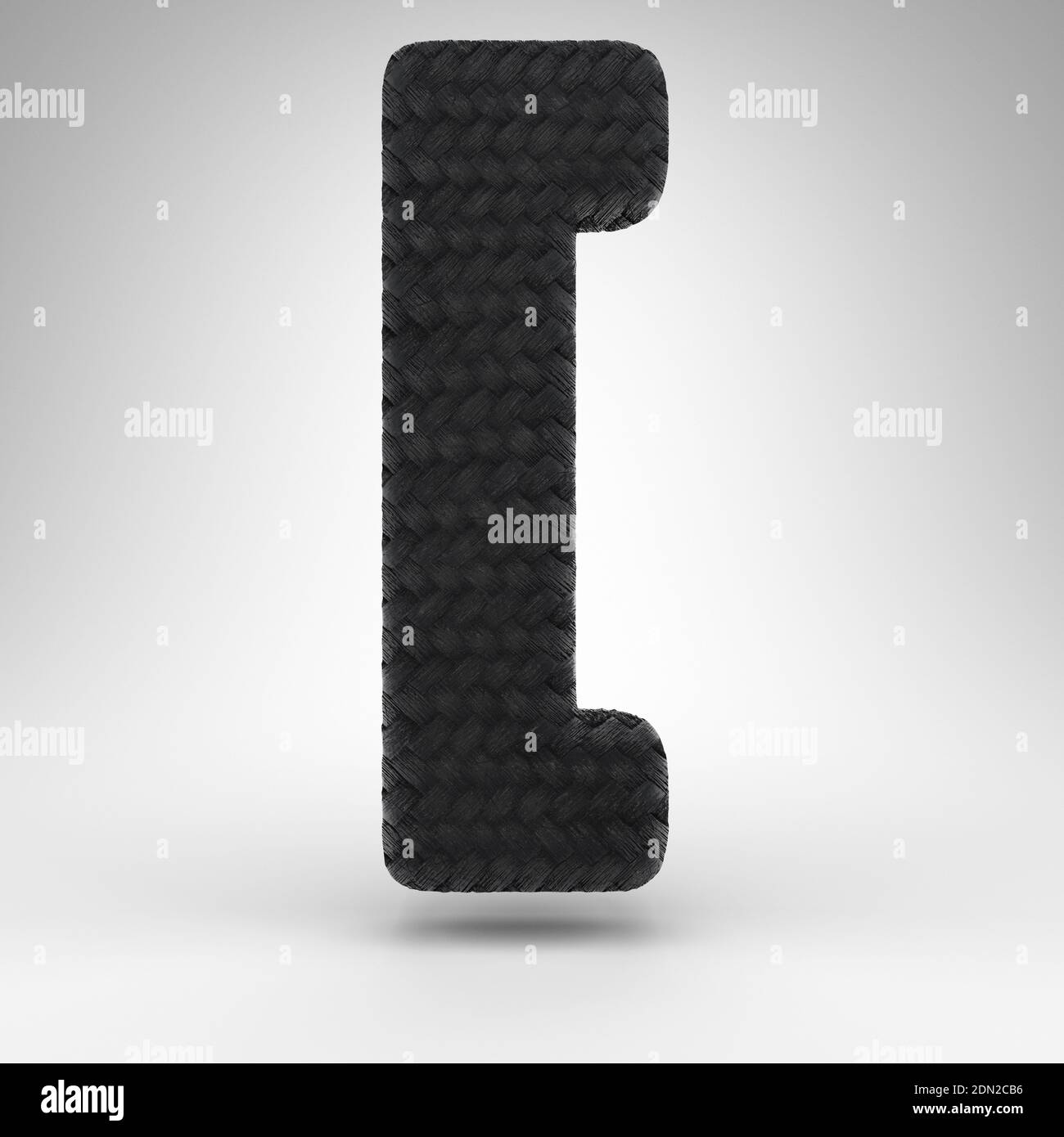 Left square bracket symbol on white background. Black carbon fiber 3D ...