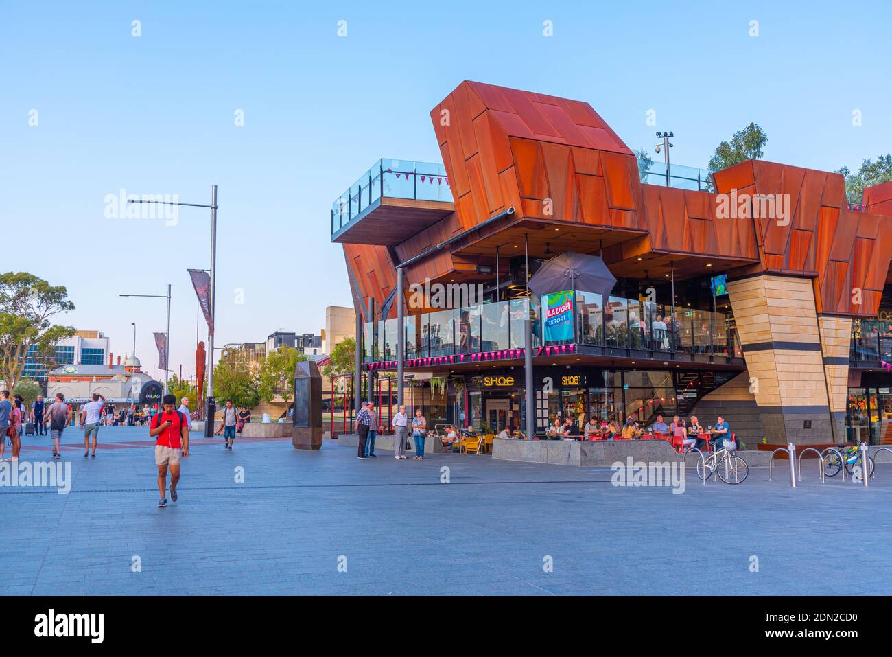 PERTH, AUSTRALIA, JANUARY 19, 2020: Sunset view of Yagan square in ...
