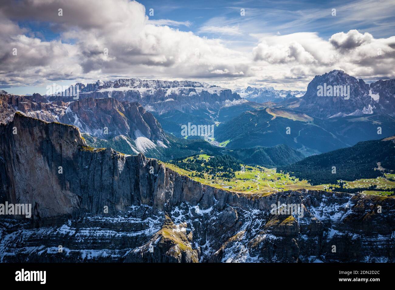 aerial view on the mountains of the dolomites Stock Photo - Alamy