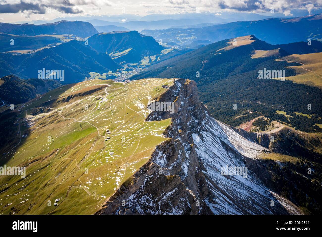 aerial view on mountain cliff in the dolomites Stock Photo - Alamy