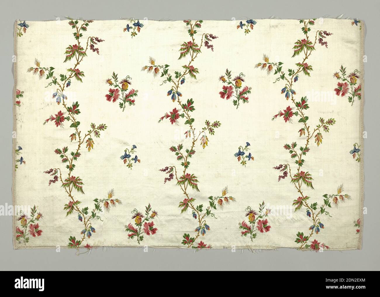 Textile, Medium: silk Technique: plain compound satin weave with ...