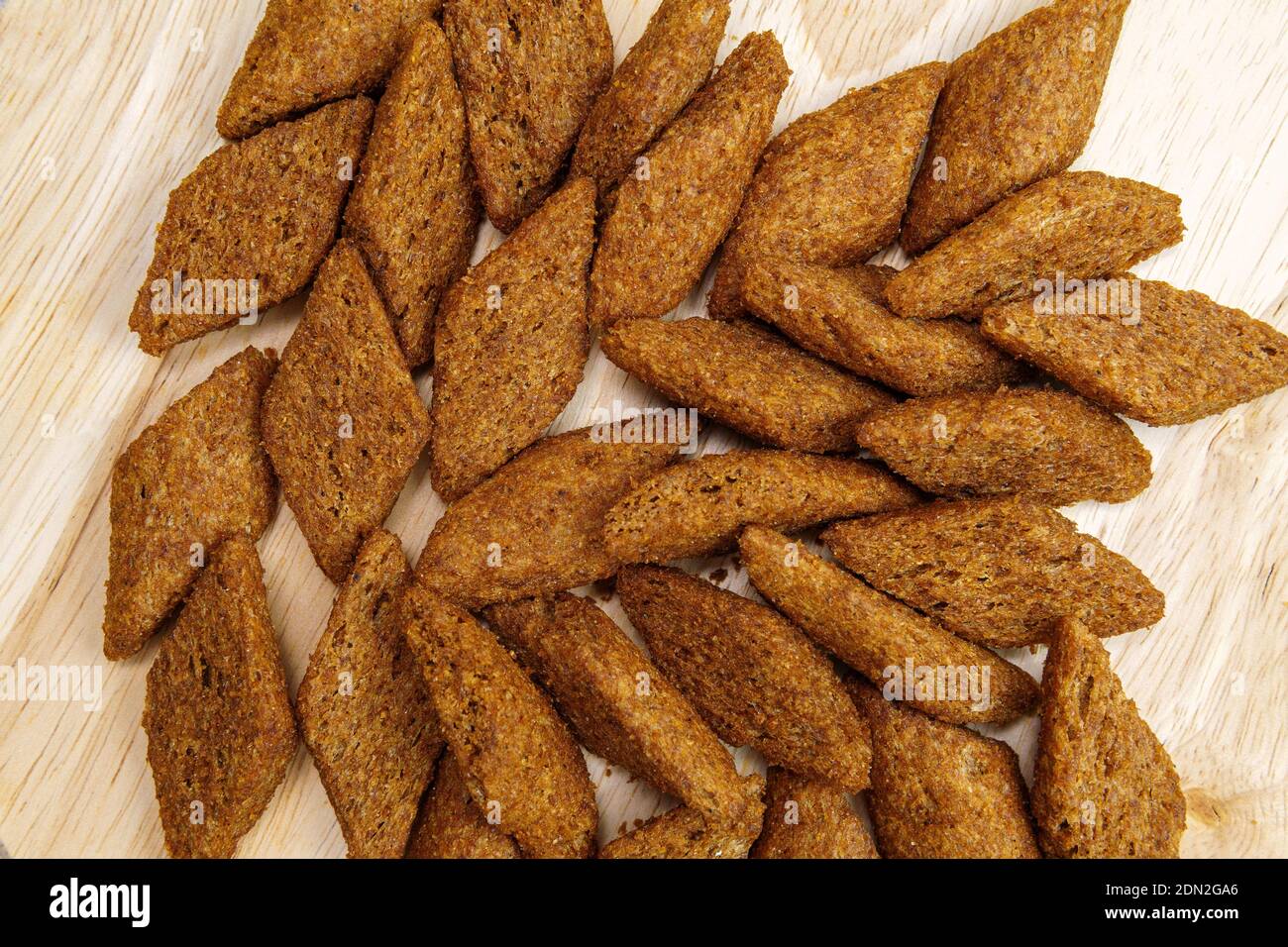 homemade crusty bread with croutons. Fast food bread background, top ...