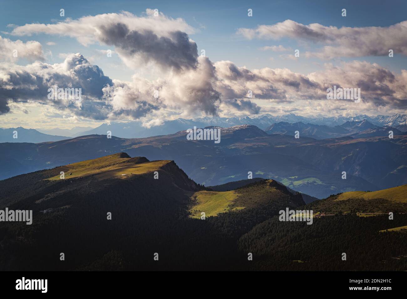 view on the mountains from seceda peak Stock Photo - Alamy