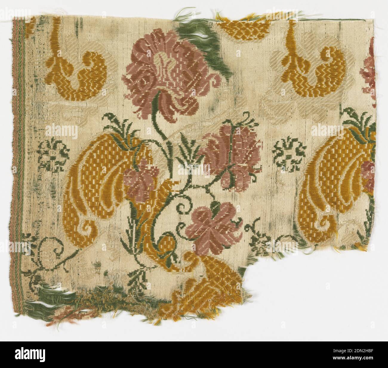 Fragment, Medium: silk Technique: satin weave with continuous and ...