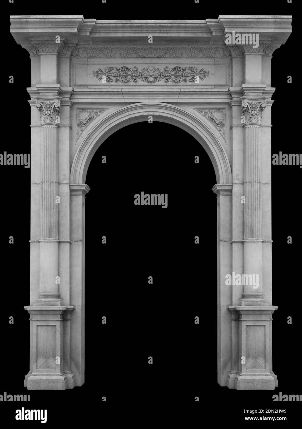 Elements of architecture of buildings, ancient arches, columns, windows ...