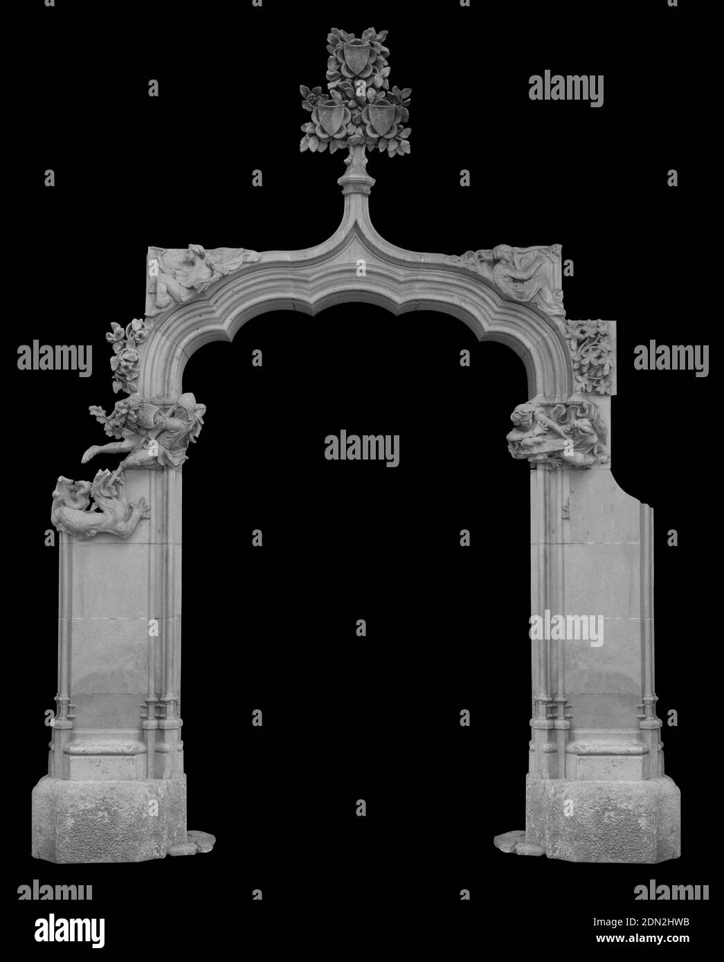 Elements of architecture of buildings, ancient arches, columns, windows ...