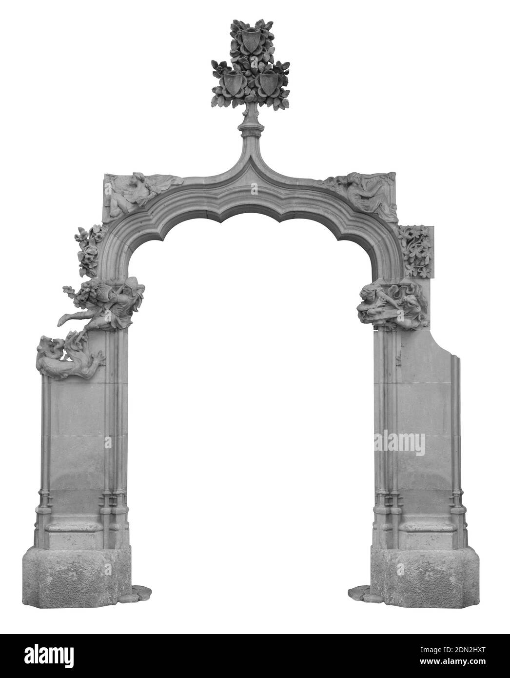 Elements of architecture of buildings, ancient arches, columns, windows ...