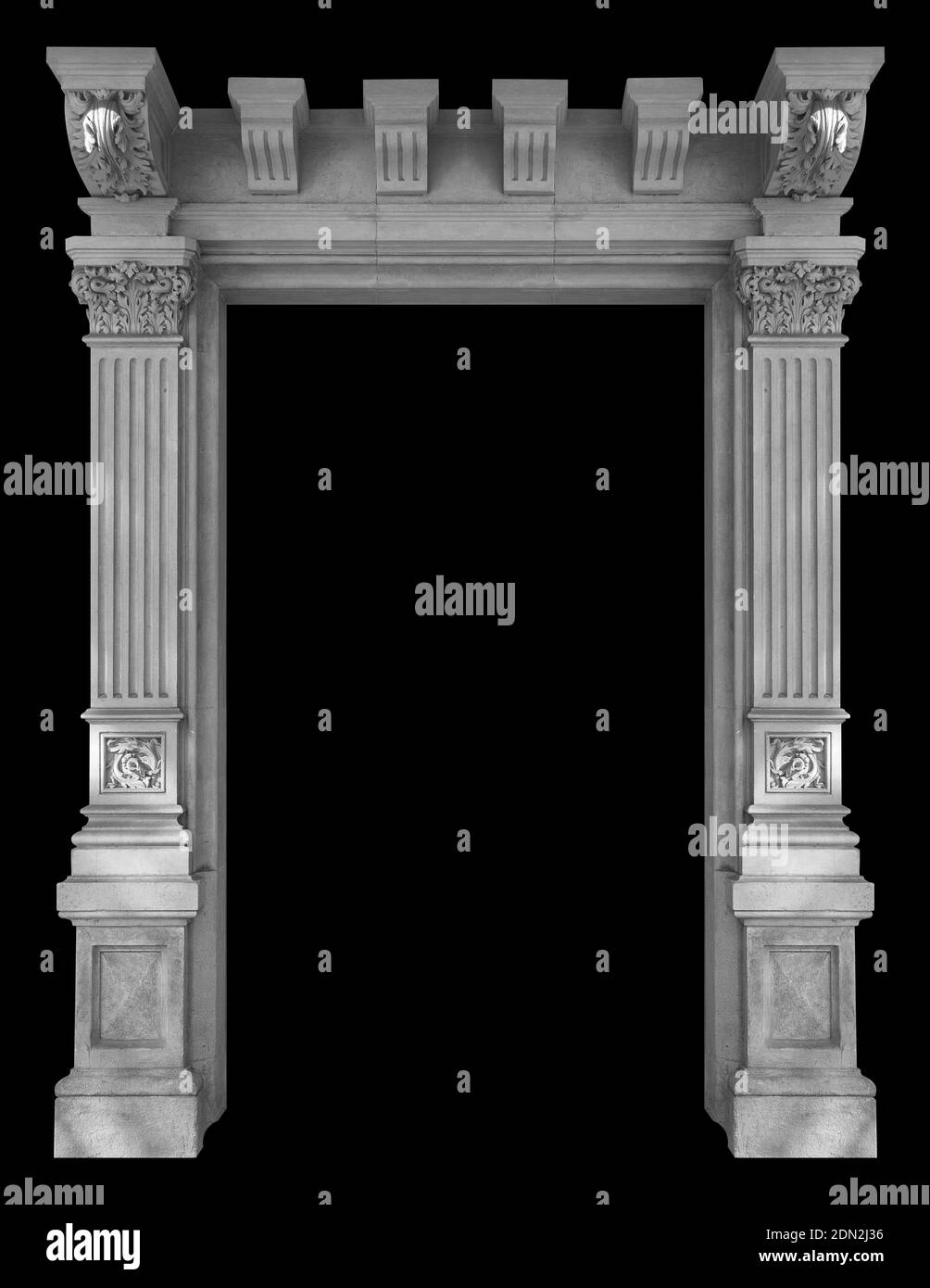 Elements of architecture of buildings, ancient arches, columns, windows ...