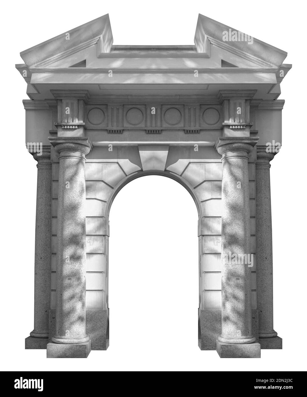 Elements of architecture of buildings, ancient arches, columns, windows ...