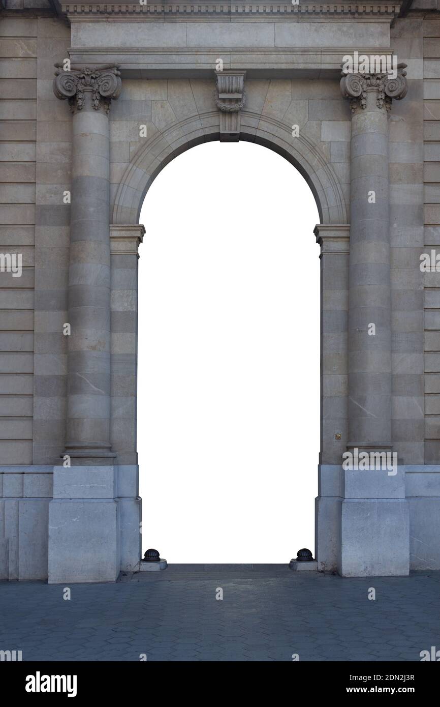 Elements of architecture of buildings, ancient arches, columns, windows ...
