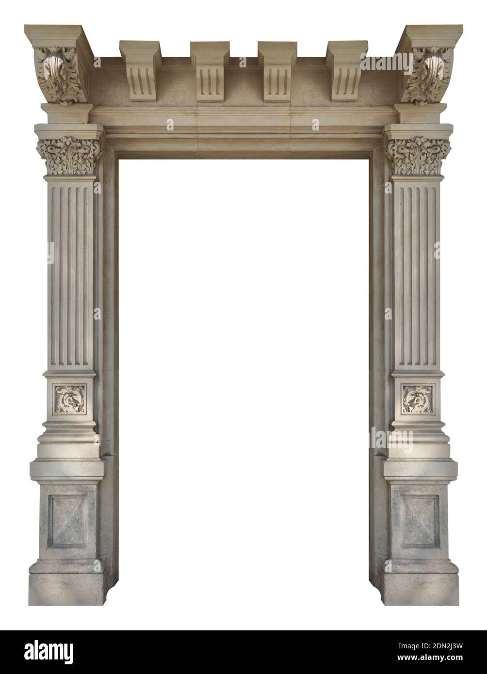 Elements of architecture of buildings, ancient arches, columns, windows ...