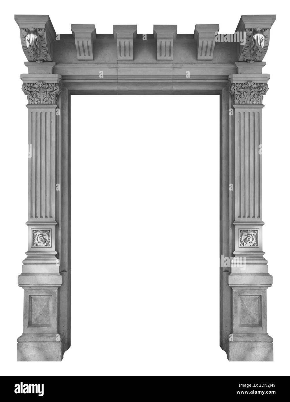 Elements of architecture of buildings, ancient arches, columns, windows ...