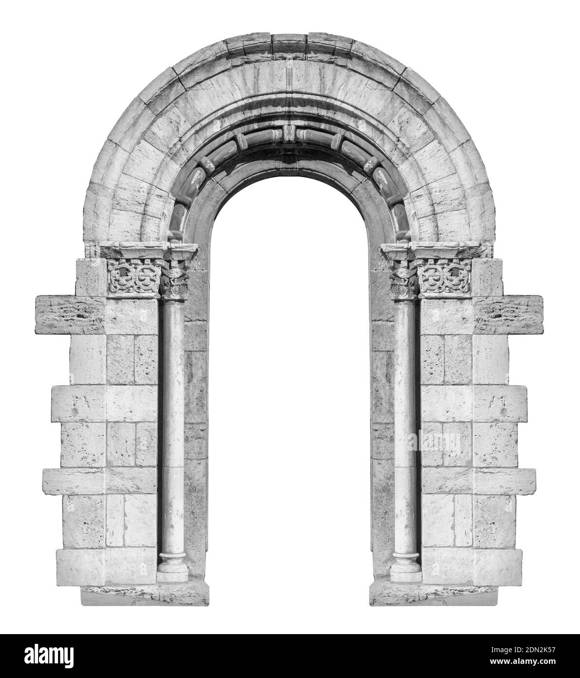 Elements of architecture of buildings, ancient arches, columns, windows ...