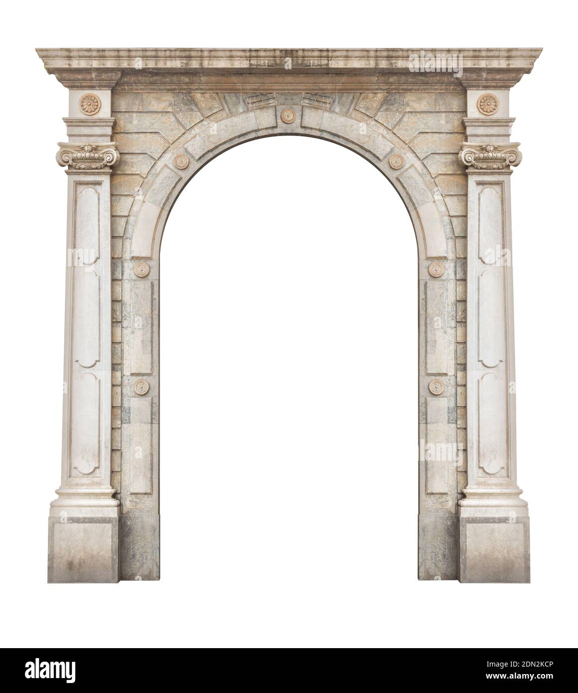 Elements of architecture of buildings, ancient arches, columns, windows ...